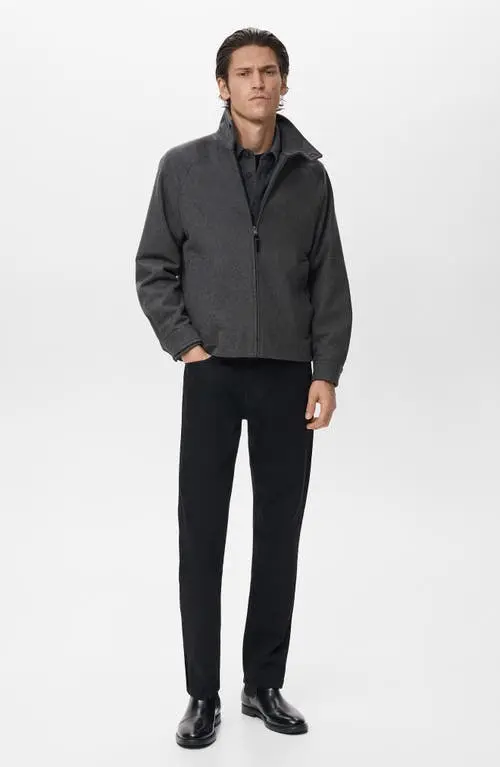 Mango Wool Blend Melton Jacket