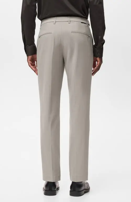 Mango Slim Fit Thermolite® Flat Front Trousers - Light/pastel Grey