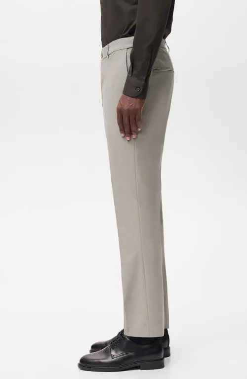 Mango Slim Fit Thermolite® Flat Front Trousers - Light/pastel Grey