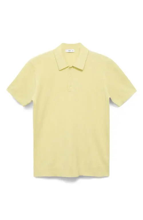 Mango Slim Fit Knit Polo - Neon Yellow