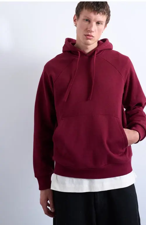 Topman Boxy Cotton Blend Hoodie