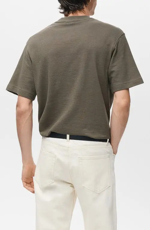 Mango Cotton Fleece Crewneck Top - Medium Brown