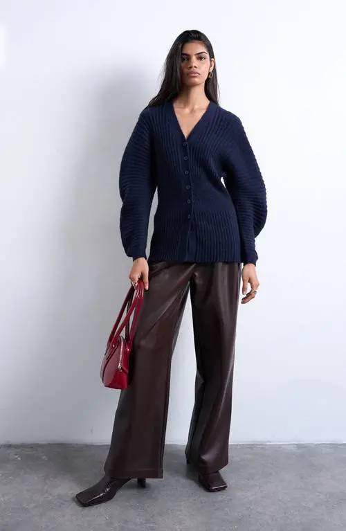 Topshop Ovoid Cinch Cardigan