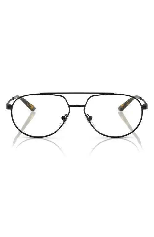 Emporio Armani 56mm Pilot Optical Glasses - Matte Black/demo Lens