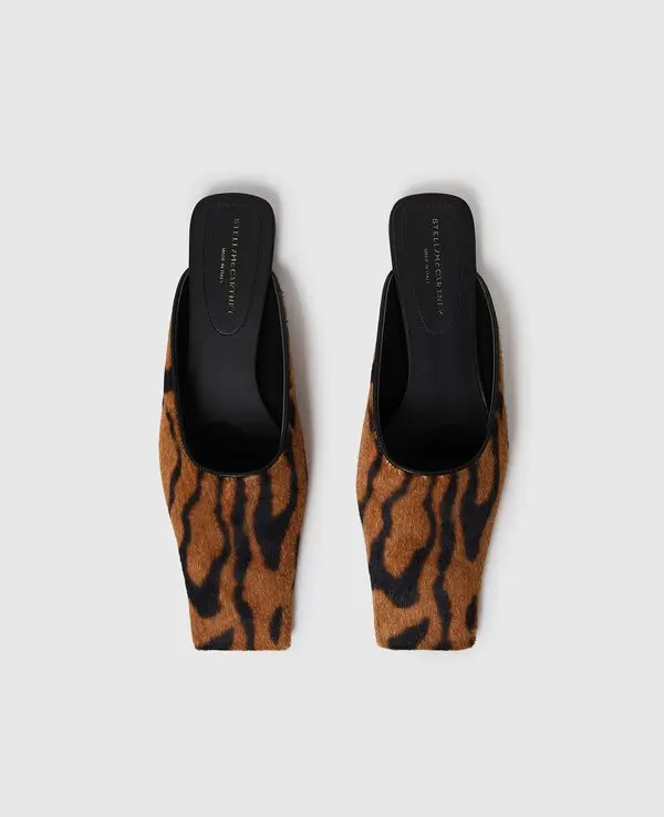 Stella McCartney Square-toe Backless Mules - Ocelot