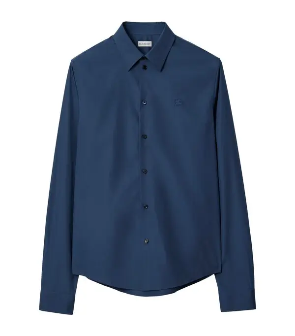 Burberry Cotton Poplin Ekd Shirt - Blue