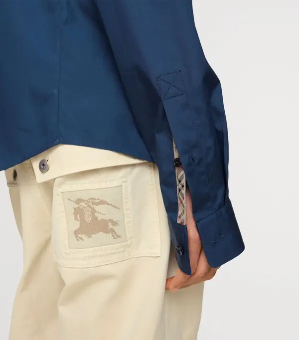 Burberry Cotton Poplin Ekd Shirt - Blue
