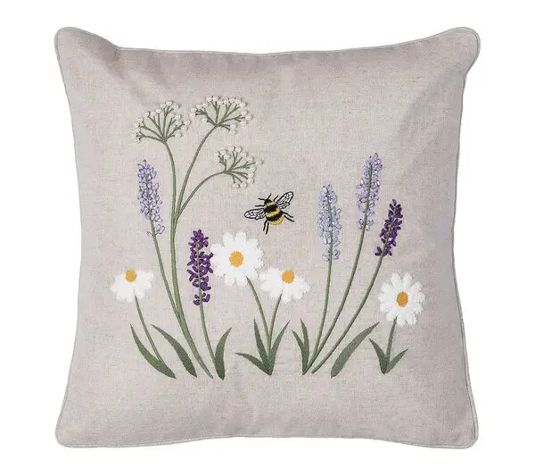 VALERIE PARR HILL Lavender & Bee Garden Embroidered Woven Throw P Illow Valeri - One-color