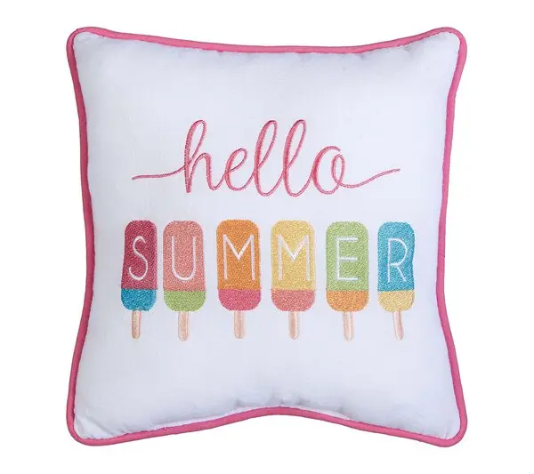 VALERIE PARR HILL Hello Summer Embroidered Throw Pillow Valeri E - One-color