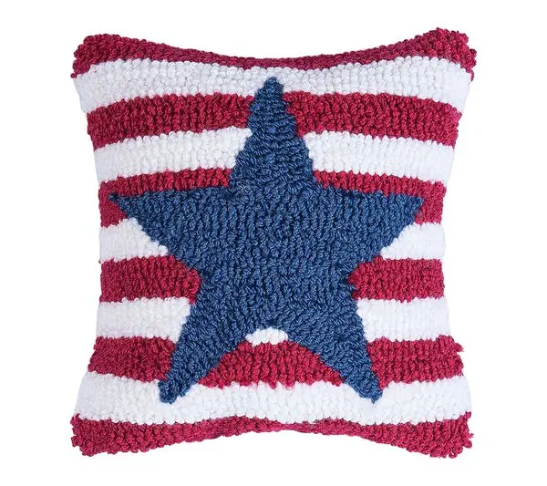 VALERIE PARR HILL Stars & Stripes Hooked Throw Pillow Valerie - One-color