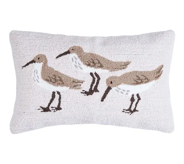 VALERIE PARR HILL Sandpiper Trio Hooked Throw Pillow Valerie - One-color