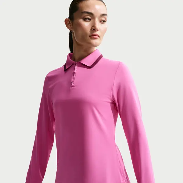 Nike Tour Dri-fit Uv Protection Long-sleeve Golf Polo - Pink