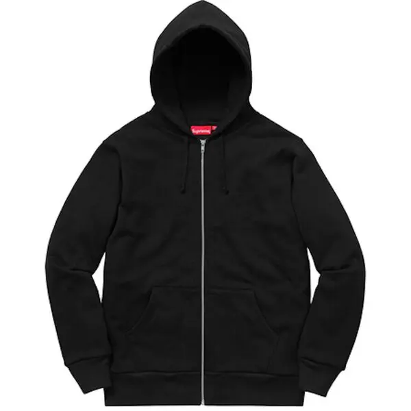 Supreme Rib Logo Zip Up Hoodie
