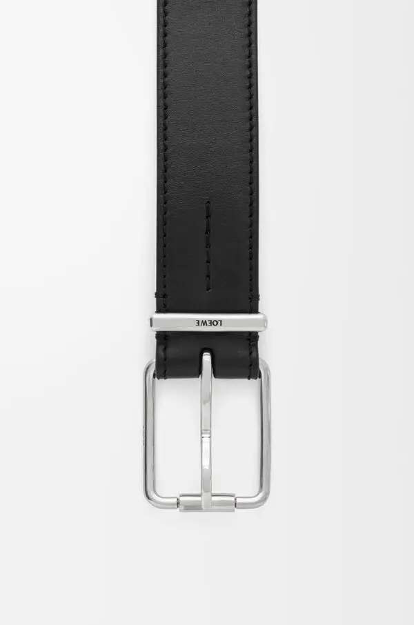 Loewe Essential Leather Belt - Black/vintage Palladium