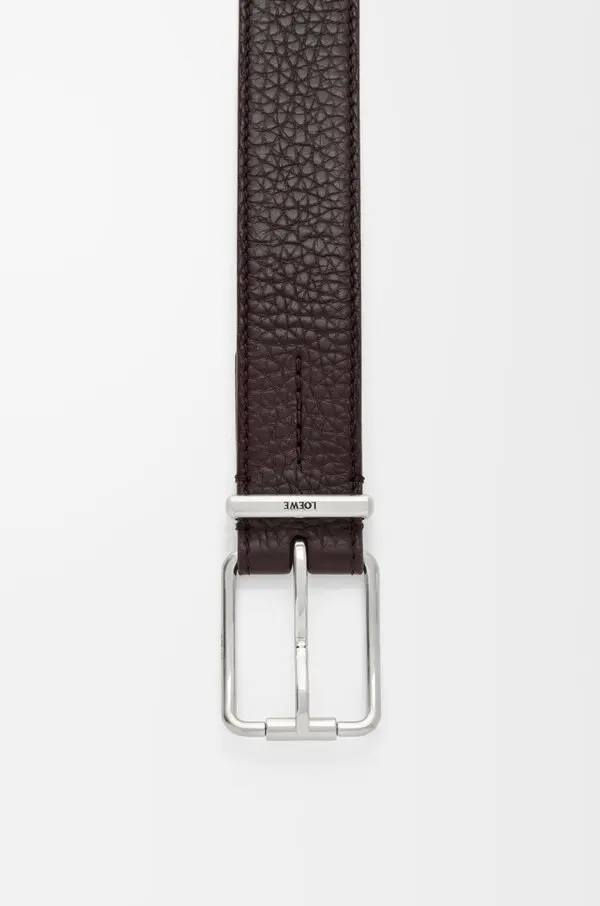 Loewe Essential Grained Leather Belt - Oxblood/vintage Palladium
