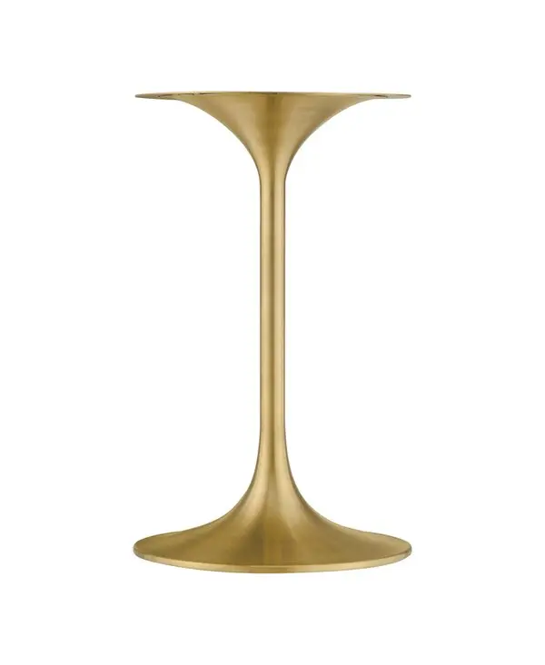 MODWAY Lippa Round Artificial Marble Side Table - Gold White