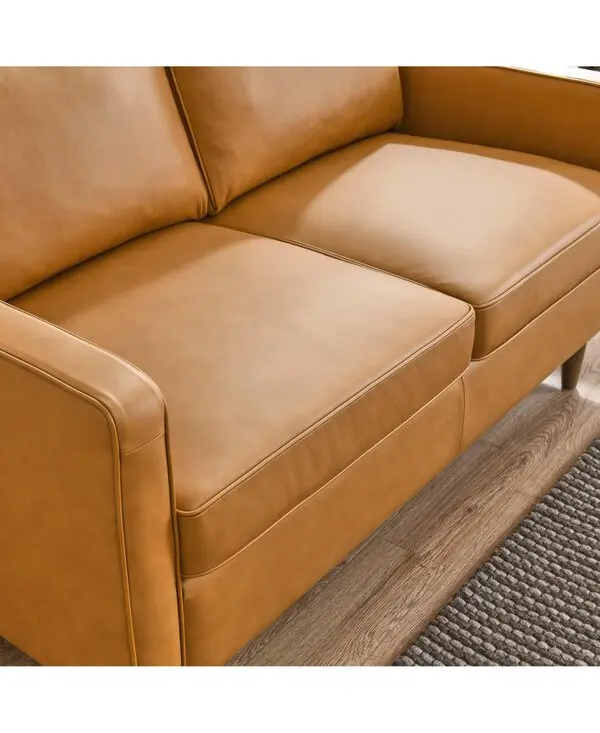 MODWAY Impart Genuine Leather Loveseat - Tan