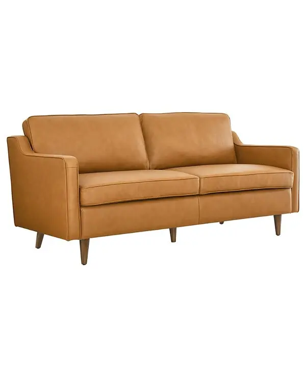 MODWAY Impart Genuine Leather Sofa - Tan