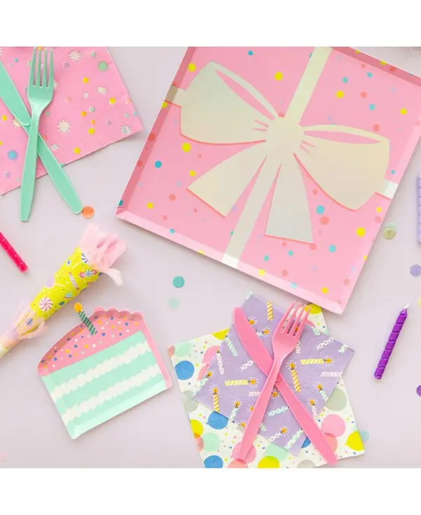 JOLLITY & CO It's A Birthday Cake Slice Extra Small Paper Plates, Set Of 8