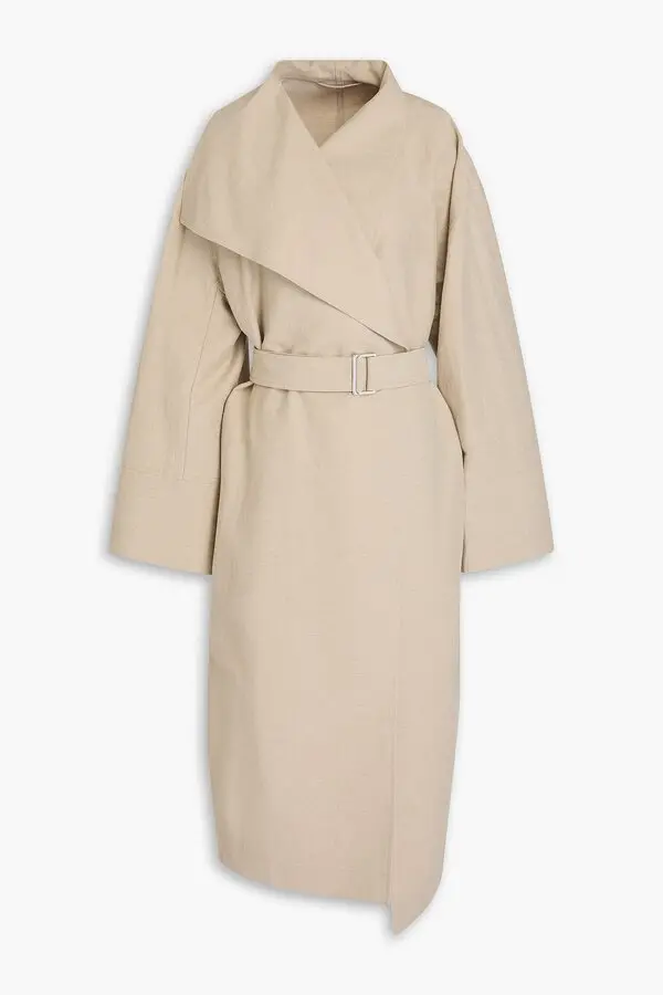 TOTEME Belted Linen-blend Coat