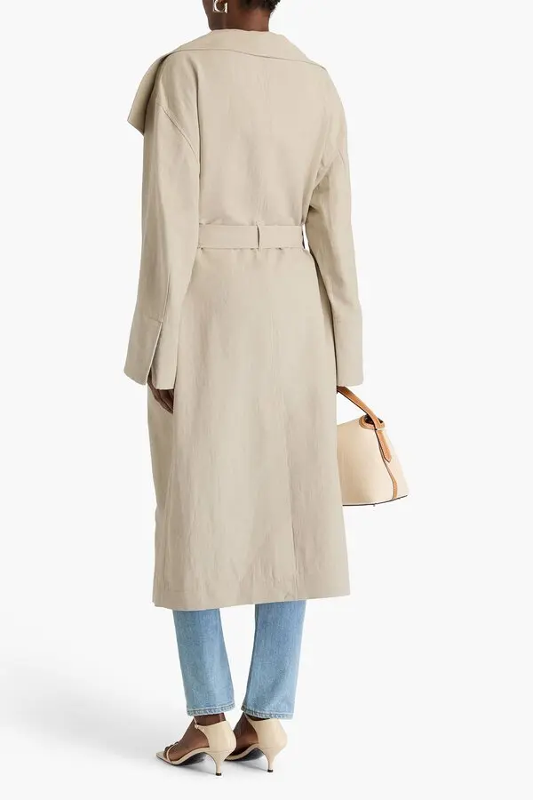 TOTEME Belted Linen-blend Coat