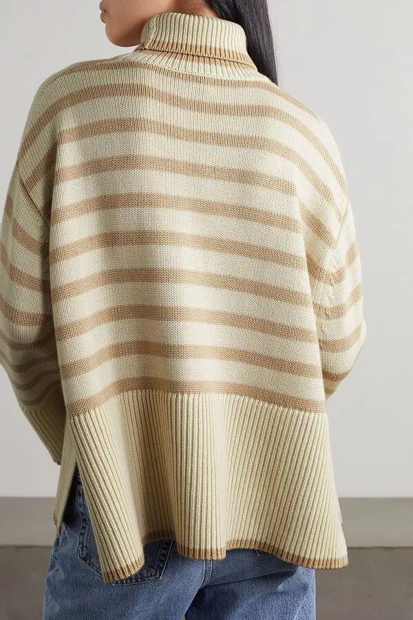 TOTEME Striped Wool-blend Turtleneck Sweater