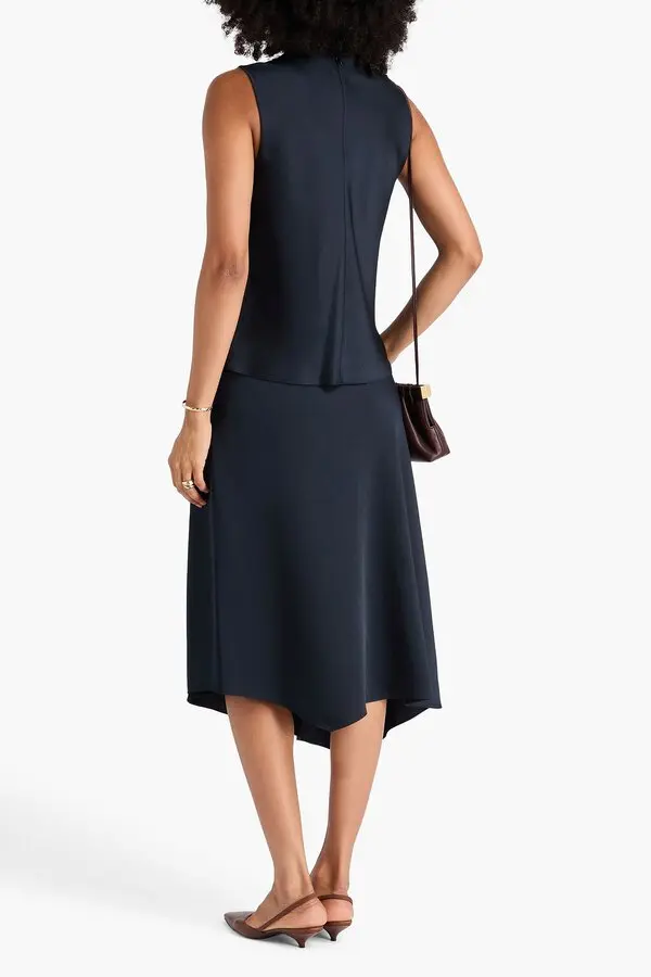 Vince Satin-crepe Midi Skirt - Navy