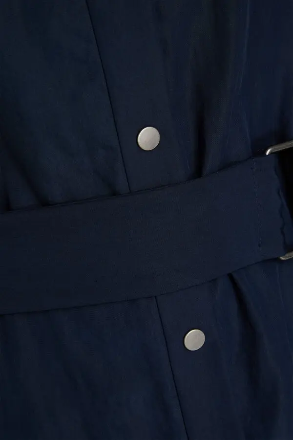 Vince Belted Tencel™ Lyocell-blend Shirt Dress - Navy