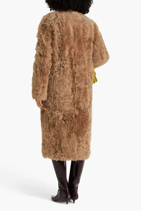 TOTEME Leather-trimmed Shearling Coat