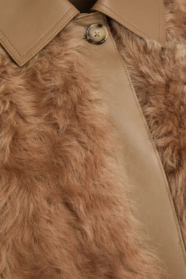 TOTEME Leather-trimmed Shearling Coat