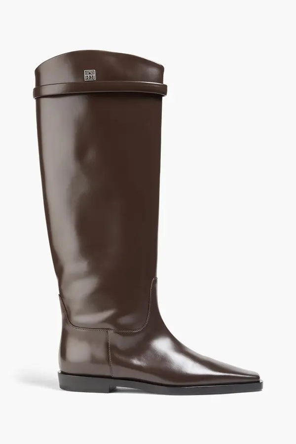 TOTEME Glossed-leather Knee Boots