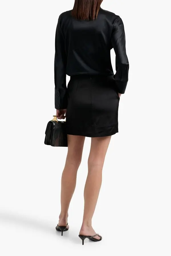 TOTEME Satin-crepe Mini Skirt - Black