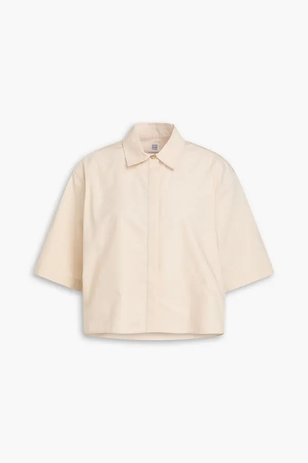 TOTEME Cropped Cotton-poplin Shirt - Beige