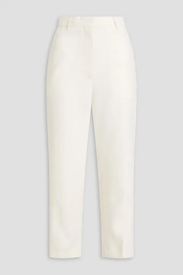 TOTEME Cropped Crepe Straight-leg Pants - Ivory