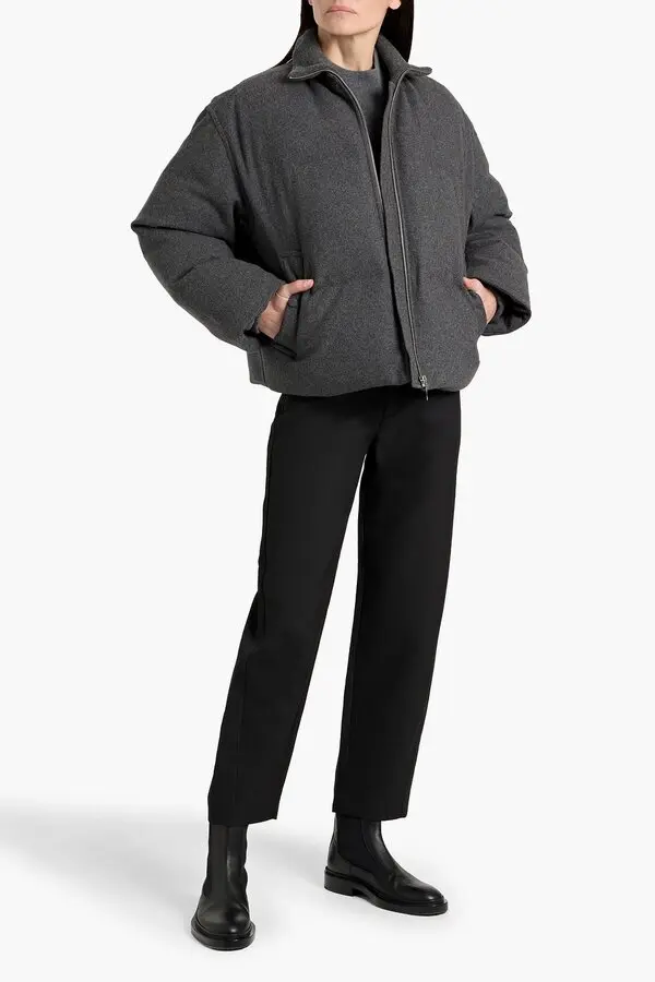TOTEME Quilted Wool-blend Flannel Jacket - Anthracite