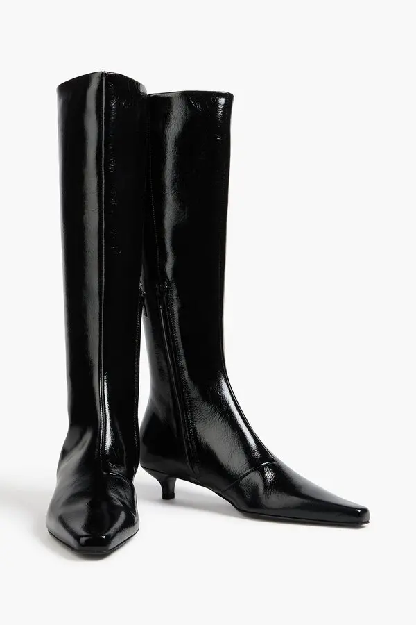 TOTEME Glossed-leather Knee Boots