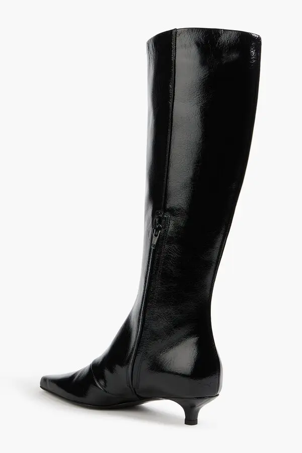 TOTEME Glossed-leather Knee Boots