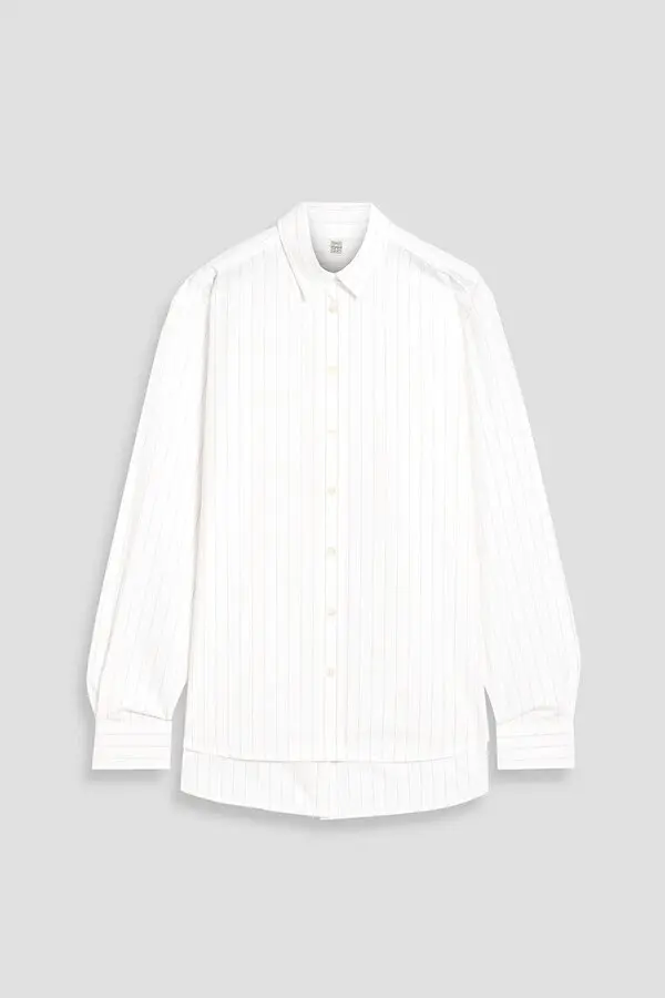TOTEME Pinstriped Cotton-poplin Shirt - White