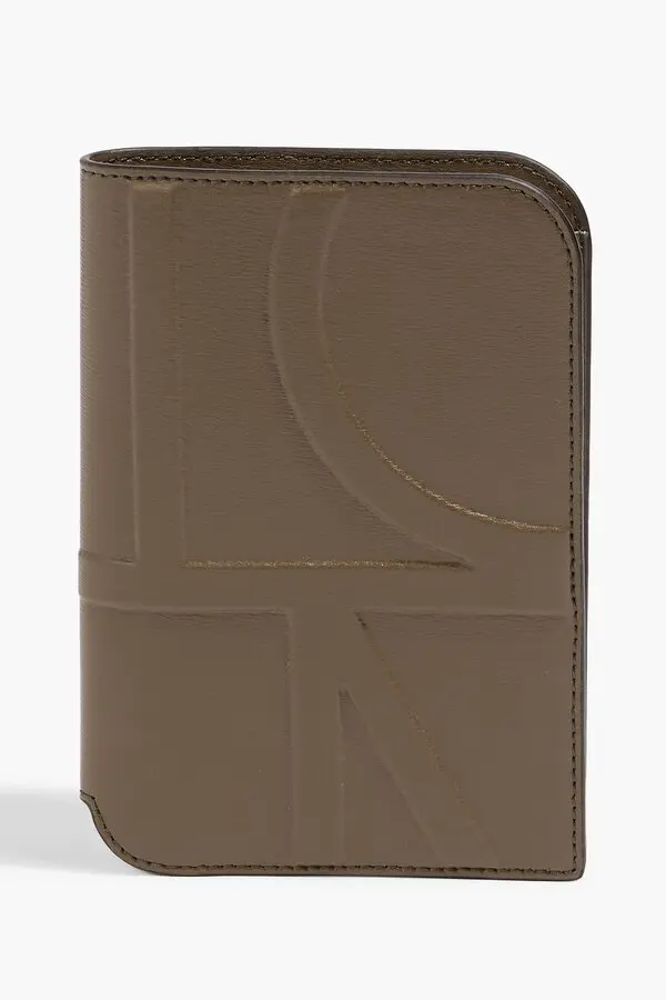 TOTEME Embossed Leather Passport Cover - Taupe