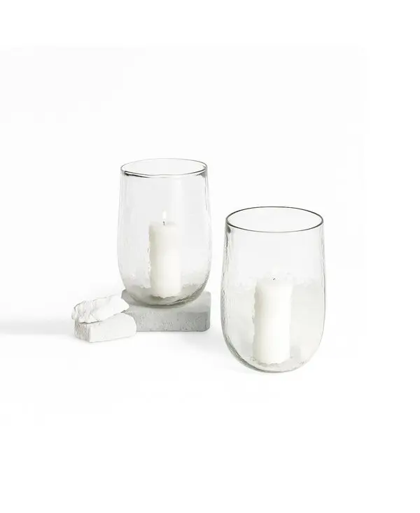 THE COLLECTIVE HOME Pebbled Glass Hurricane