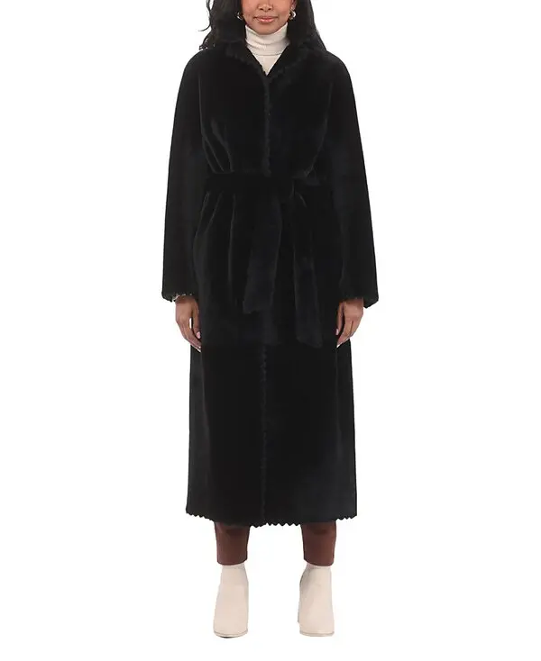 Gorski Reversible Shearling Lamb Coat - Black/black