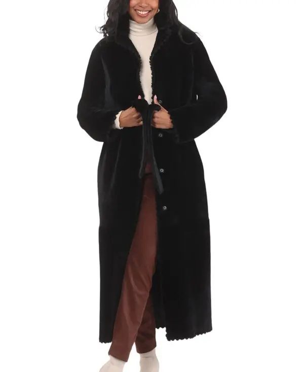 Gorski Reversible Shearling Lamb Coat - Black/black
