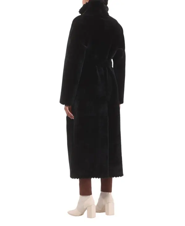 Gorski Reversible Shearling Lamb Coat - Black/black
