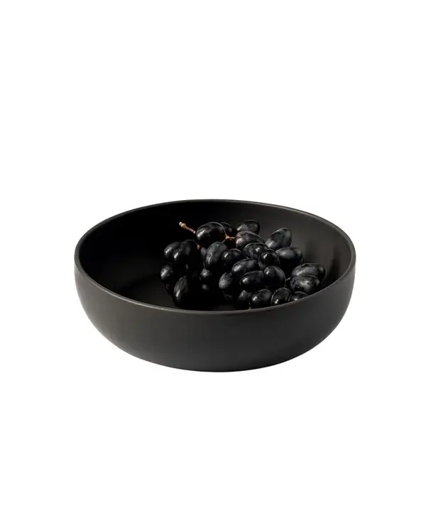 GHARYAN STONEWARE Shallow Serving Bowl - Matte Black