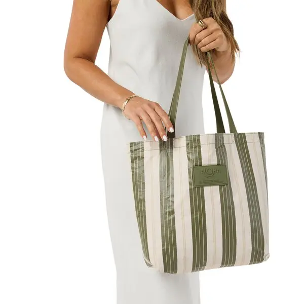 ALOHA COLLECTION Market Stripe Reversible Tote Bag