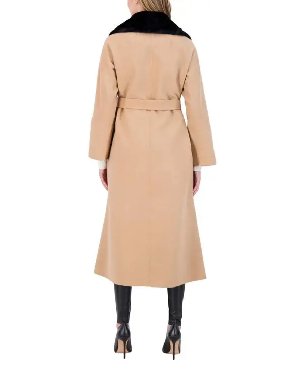 Gorski Wool Coat With Shearling Lamb Collar