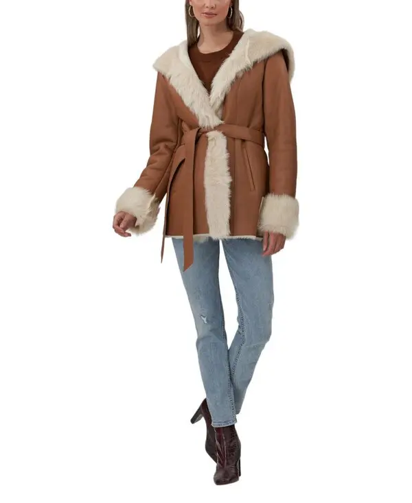 Gorski Hooded Shearling Lamb Jacket