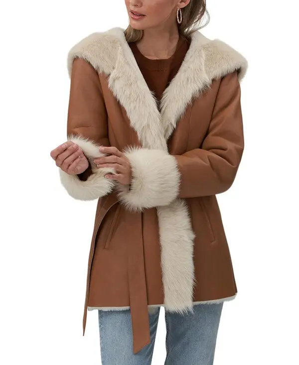 Gorski Hooded Shearling Lamb Jacket