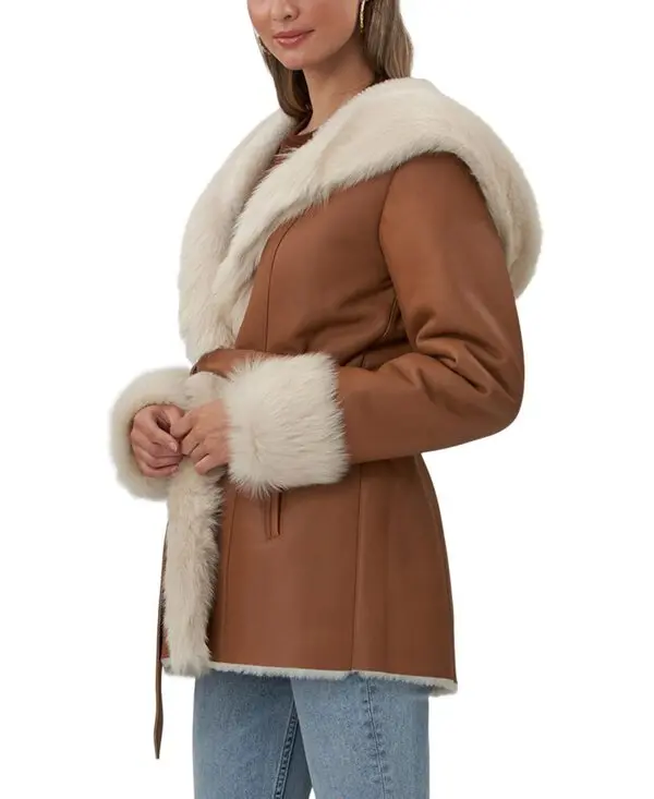 Gorski Hooded Shearling Lamb Jacket