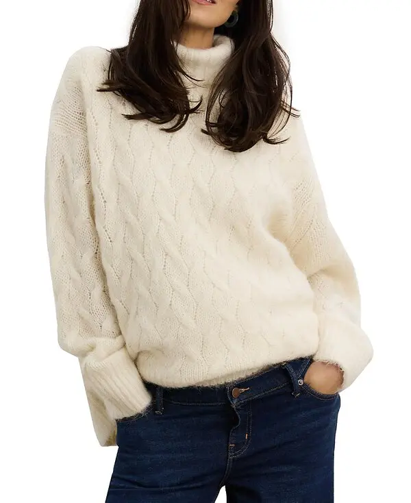 Hatch Collection Alpaca Cable Turtleneck